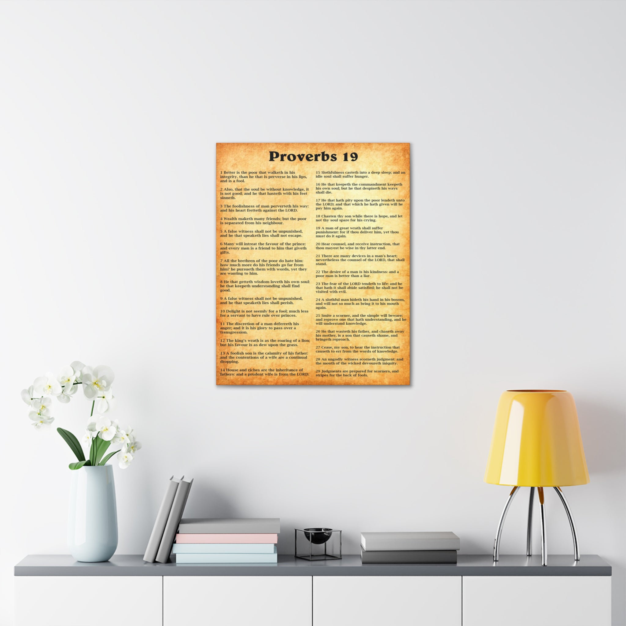 Red Barrel Studio Scripture Walls Proverbs Chapter 19 Gold Bible Canvas Christian Wall Art Ready ...